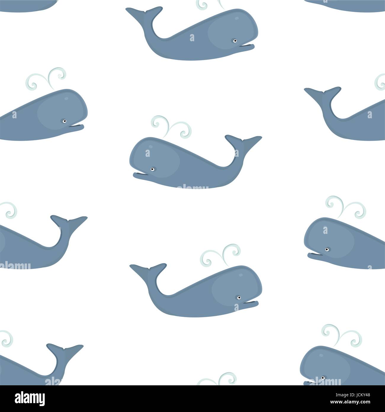 Vector illustration seamless pattern cute whale with fountain. Sea ...