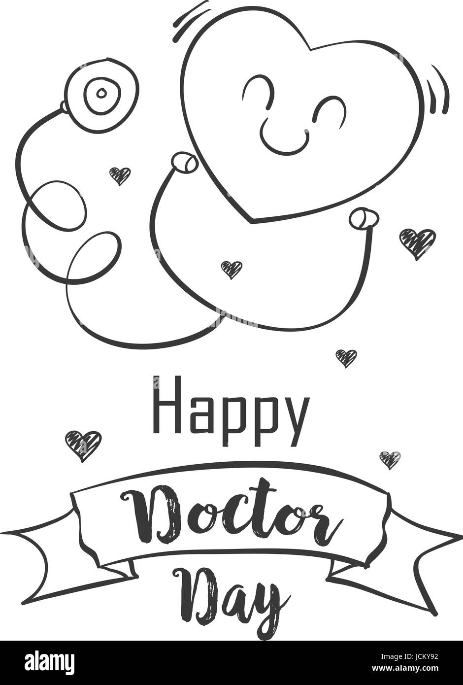 Celebration doctor day hand draw vector illustration Stock Vector Image ...