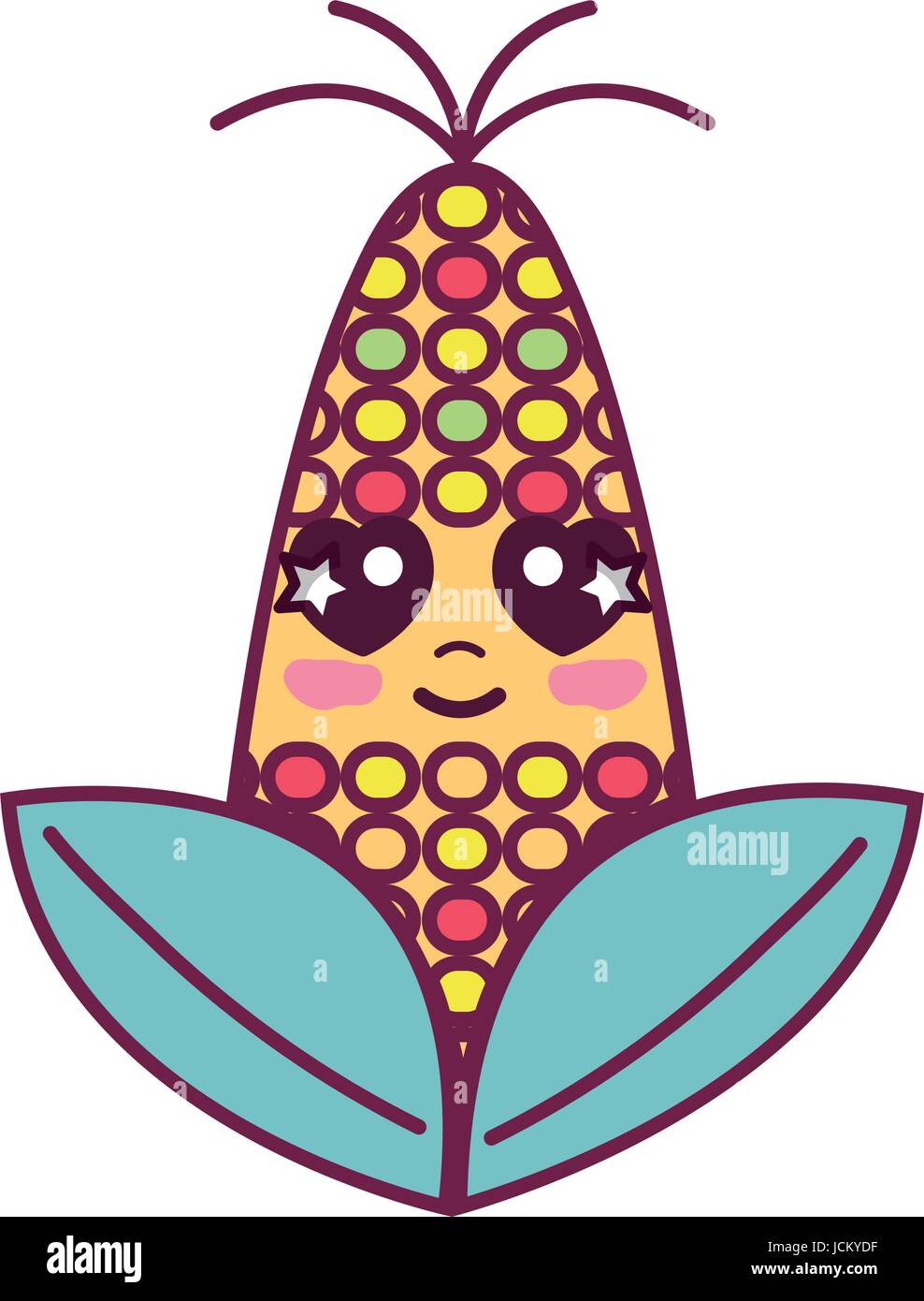 kawaii cute tender corn food Stock Vector Image & Art - Alamy