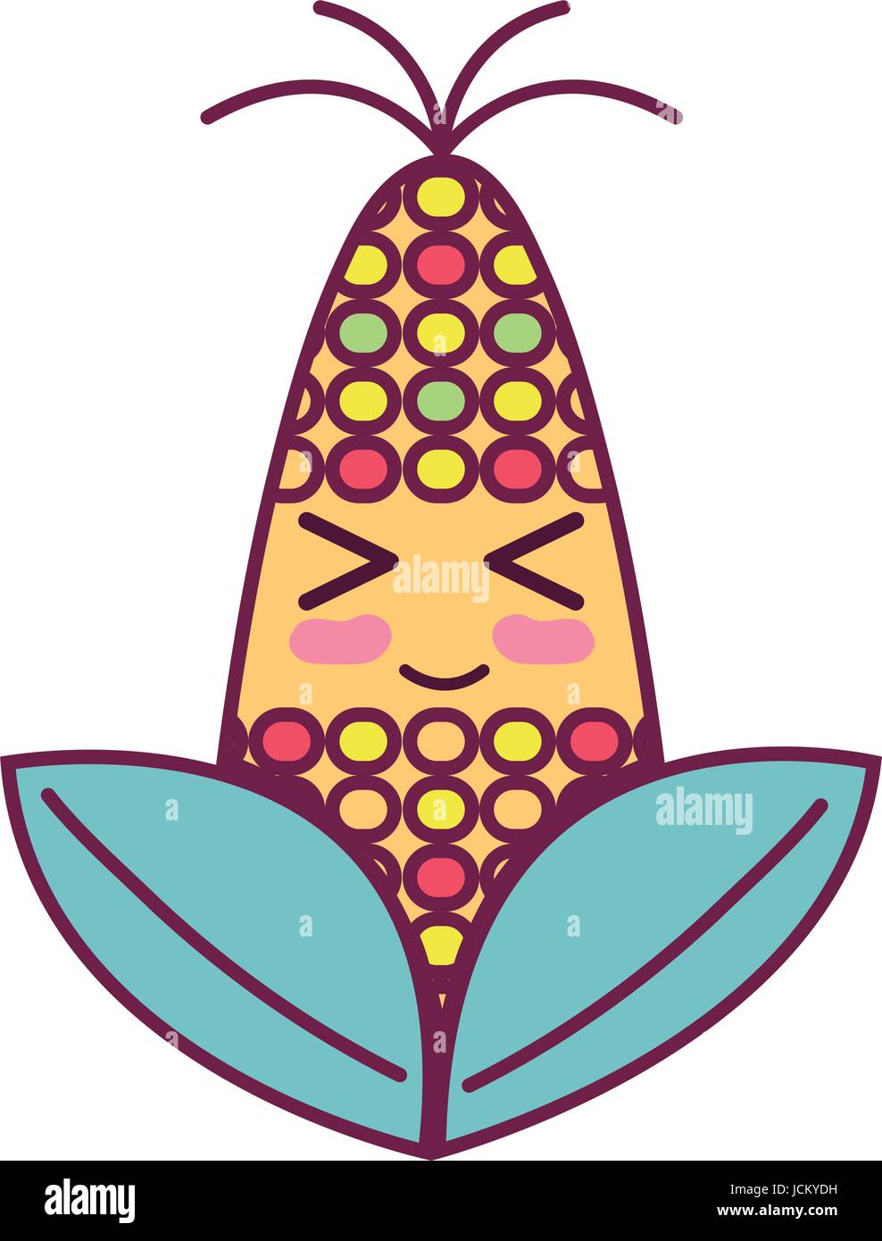 kawaii cute funny corn food Stock Vector Image & Art - Alamy