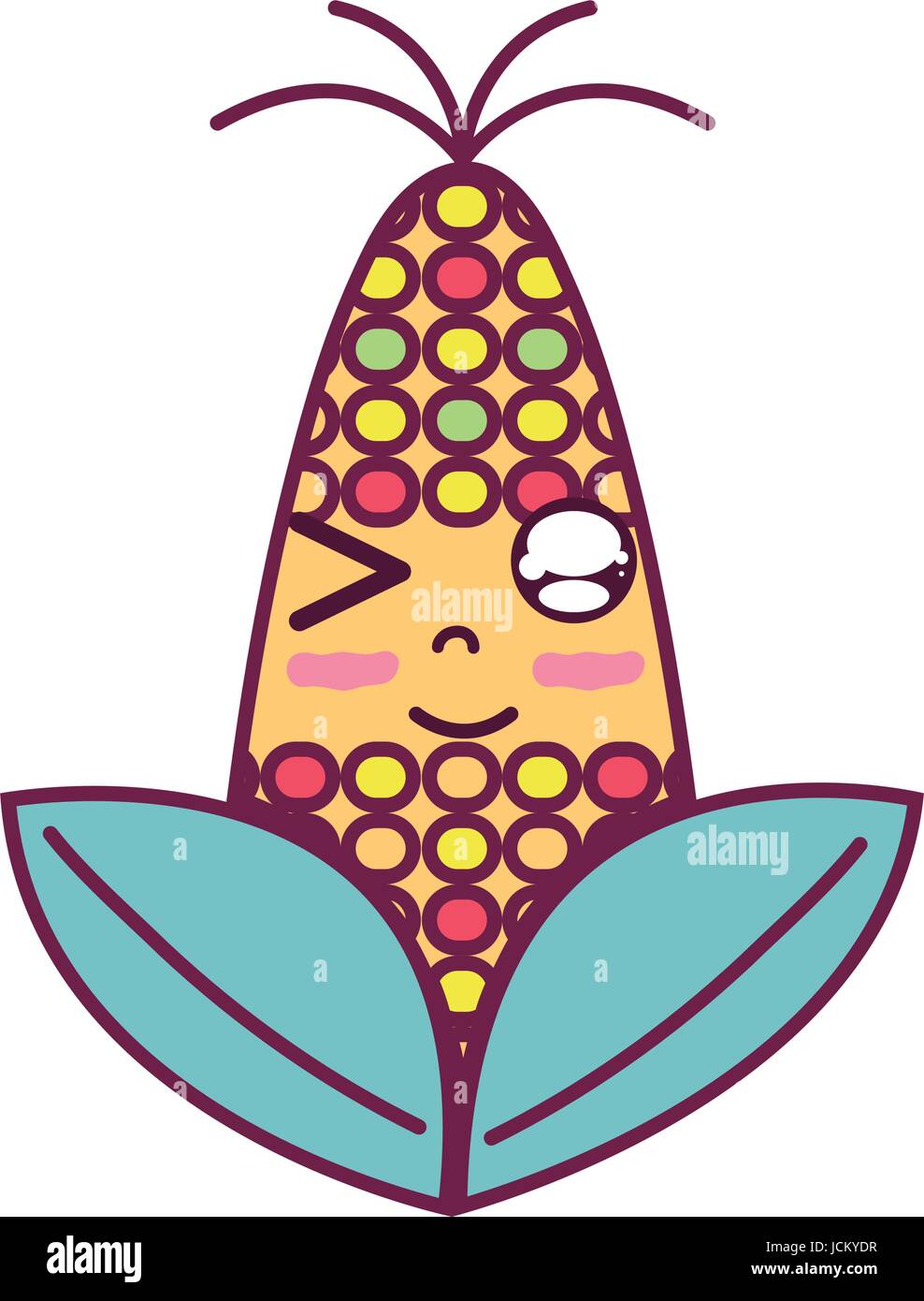 Kawaii cute funny corn food hi-res stock photography and images - Alamy