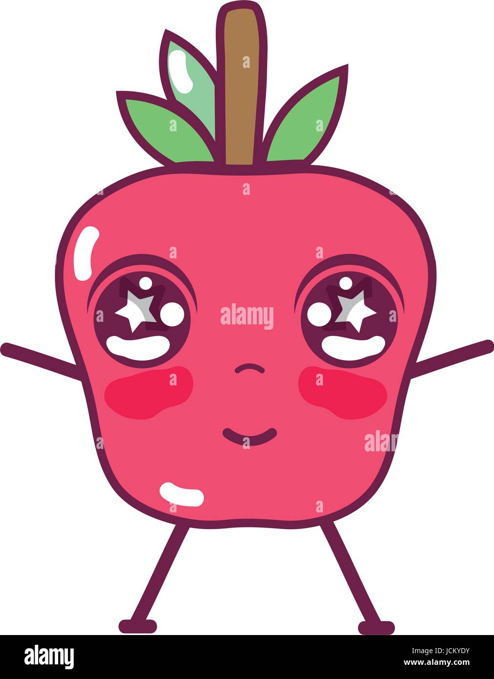 kawaii cute happy apple fruit Stock Vector Image & Art - Alamy