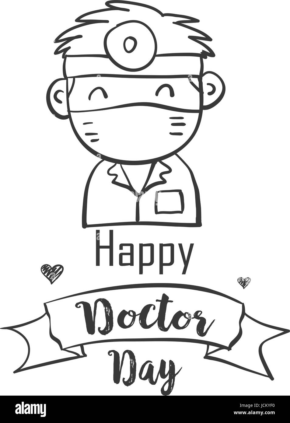 Happy doctor day hand draw Black and White Stock Photos & Images - Alamy