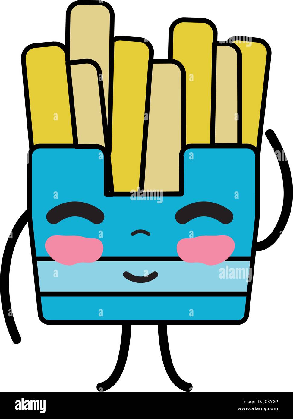 kawaii cute happy fries french food Stock Vector Image & Art - Alamy