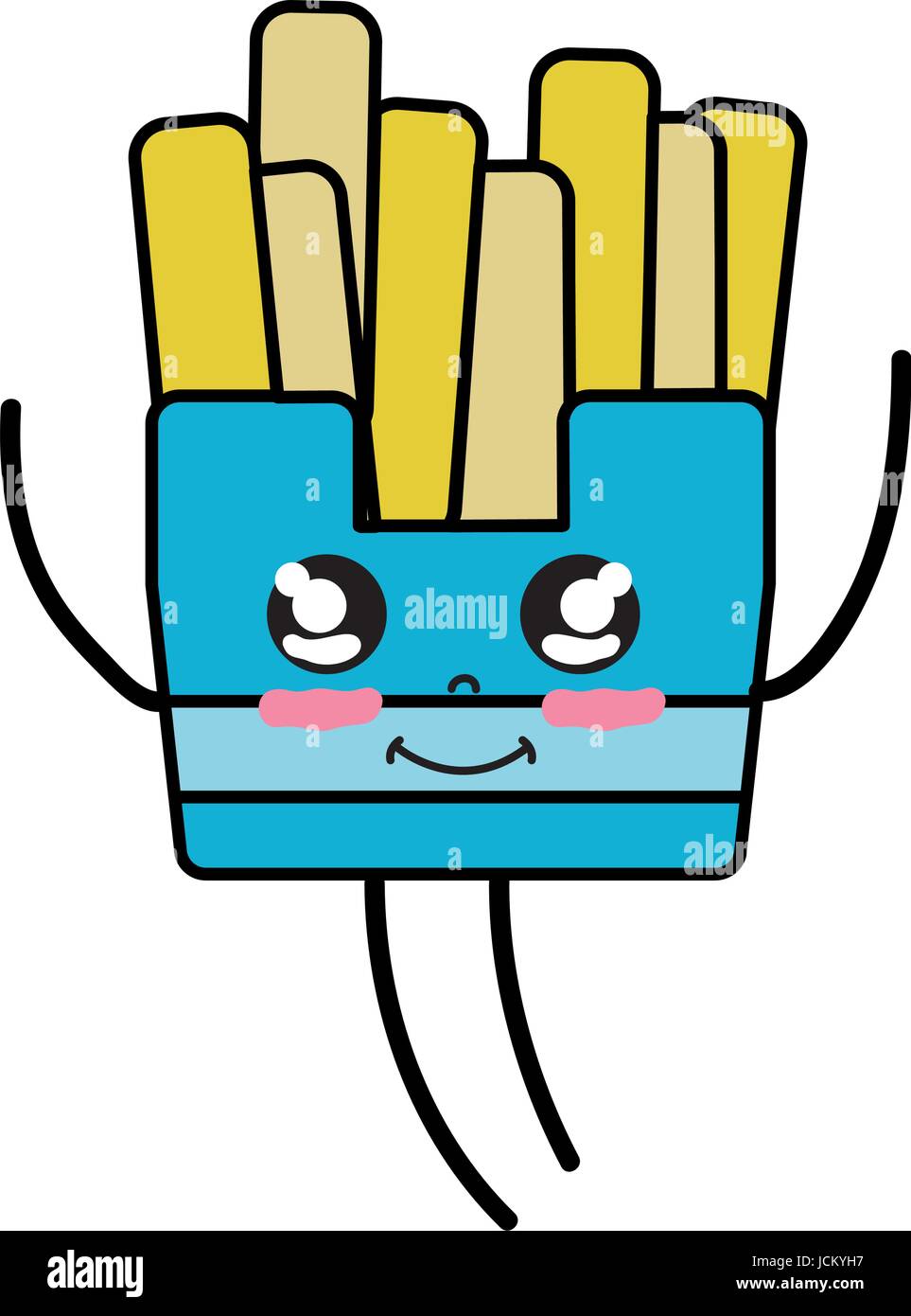 kawaii cute happy fries french food Stock Vector Image & Art - Alamy