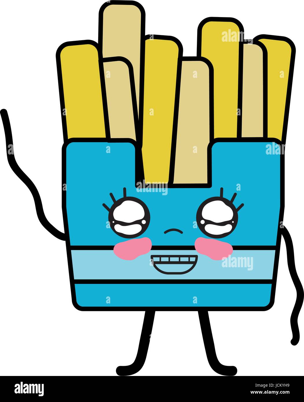 kawaii cute happy fries french food Stock Vector Image & Art - Alamy