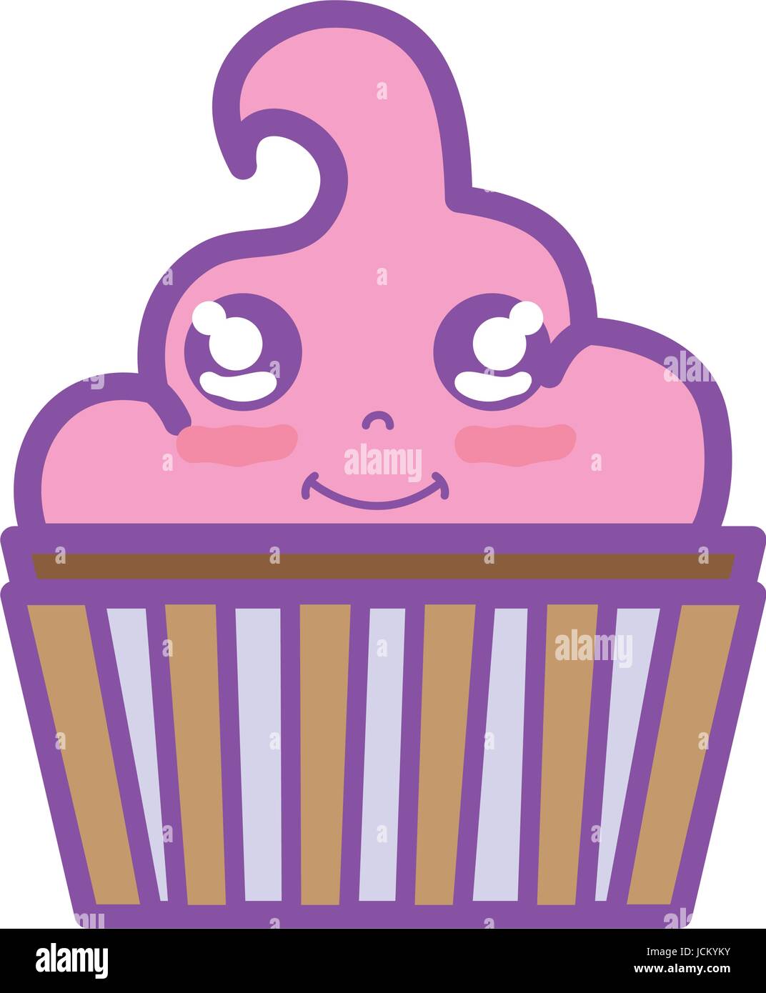 kawaii cute happy muffin dessert Stock Vector Image & Art - Alamy