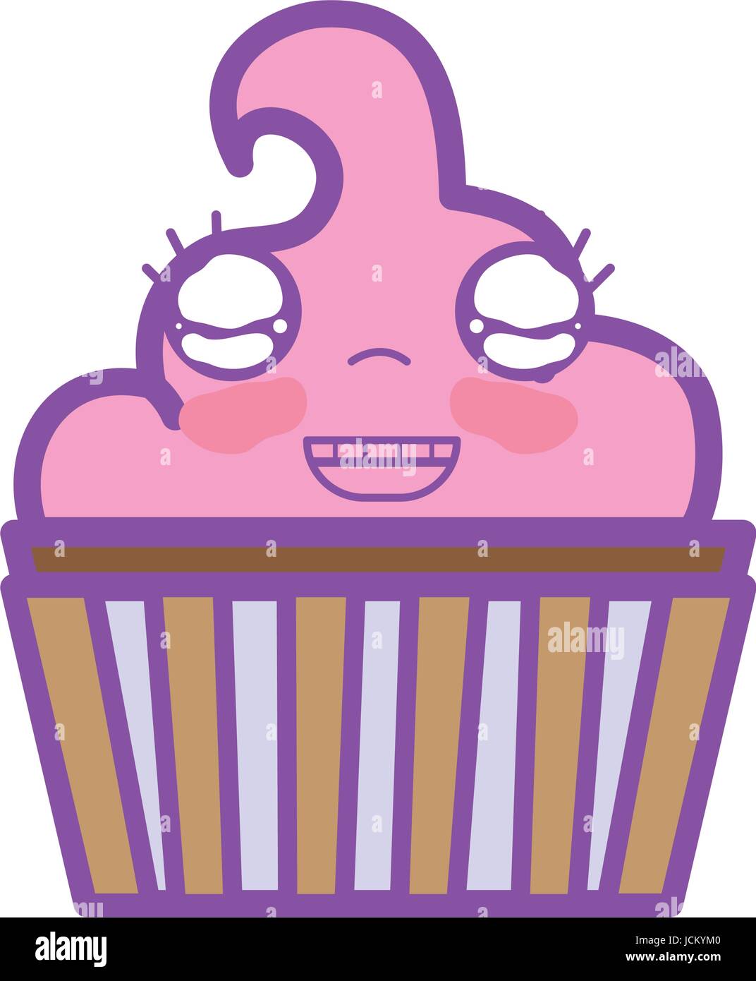kawaii cute happy muffin dessert Stock Vector Image & Art - Alamy