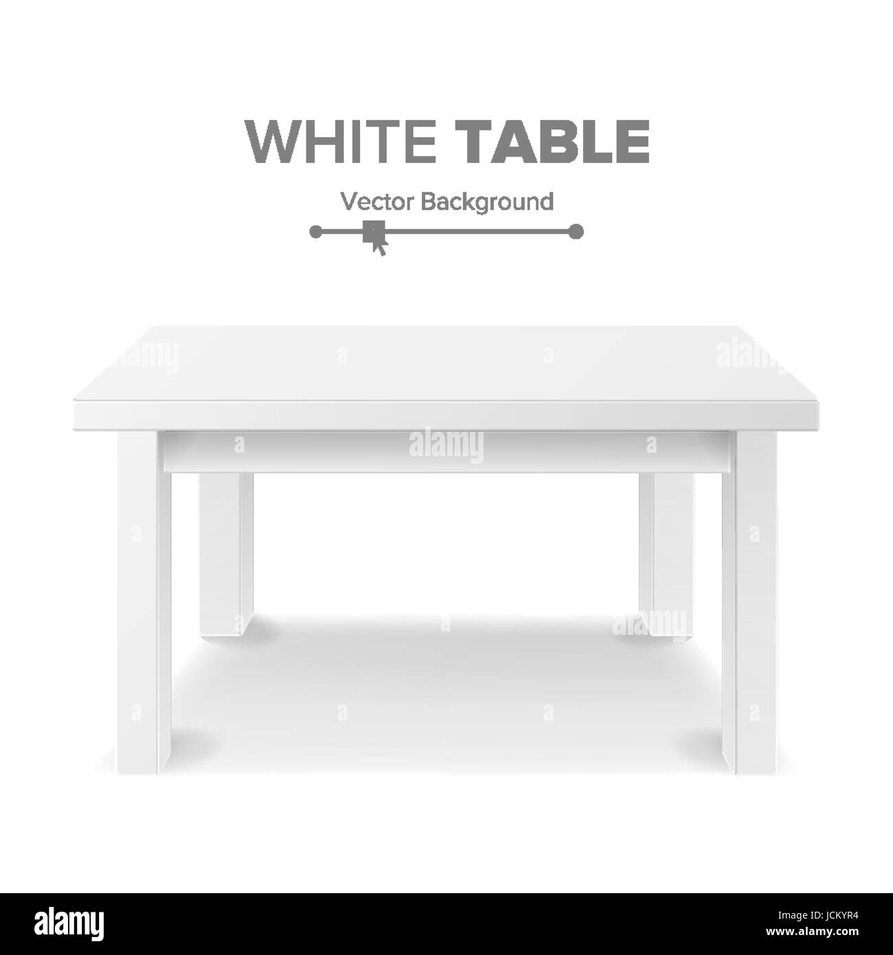White Empty Square Table. Isolated Furniture, Platform Realistic Stock ...