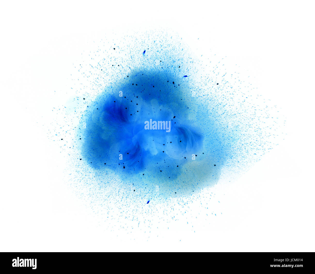 Abstract, blue explosion of fire against white background Stock Photo ...