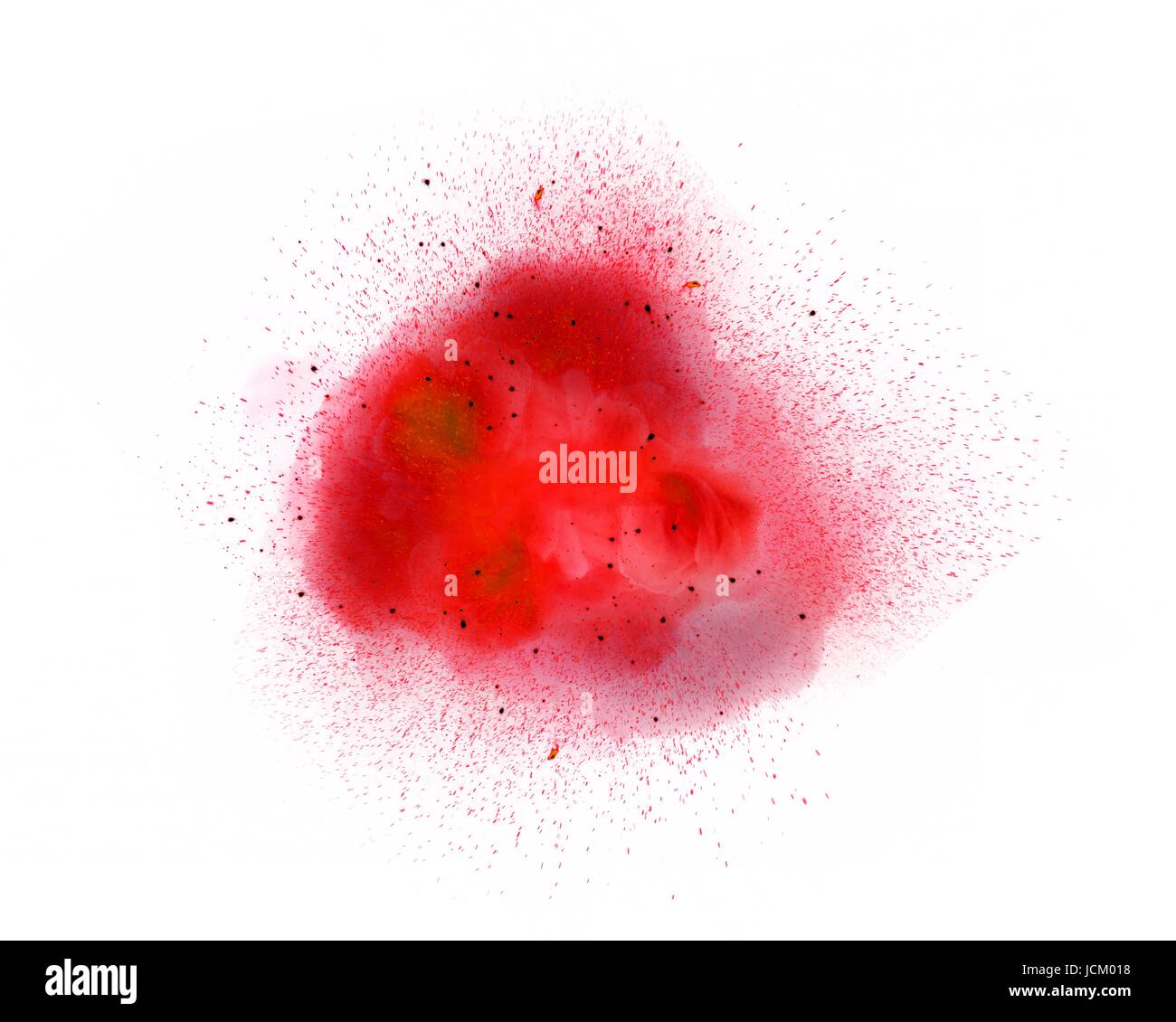 Abstract, red explosion of fire against white background Stock Photo ...
