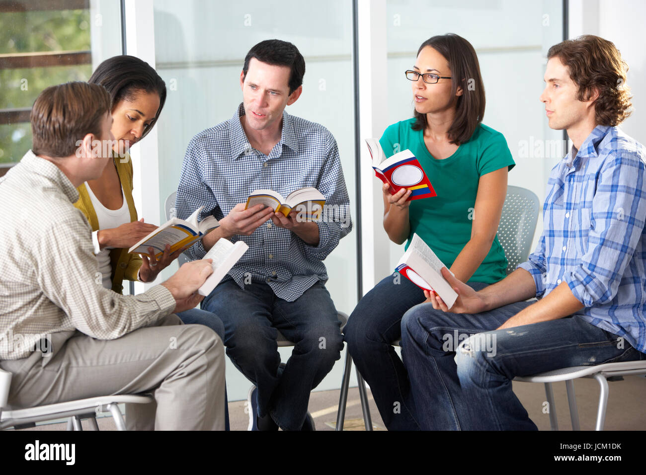 Bible Group Reading Together Stock Photo - Alamy