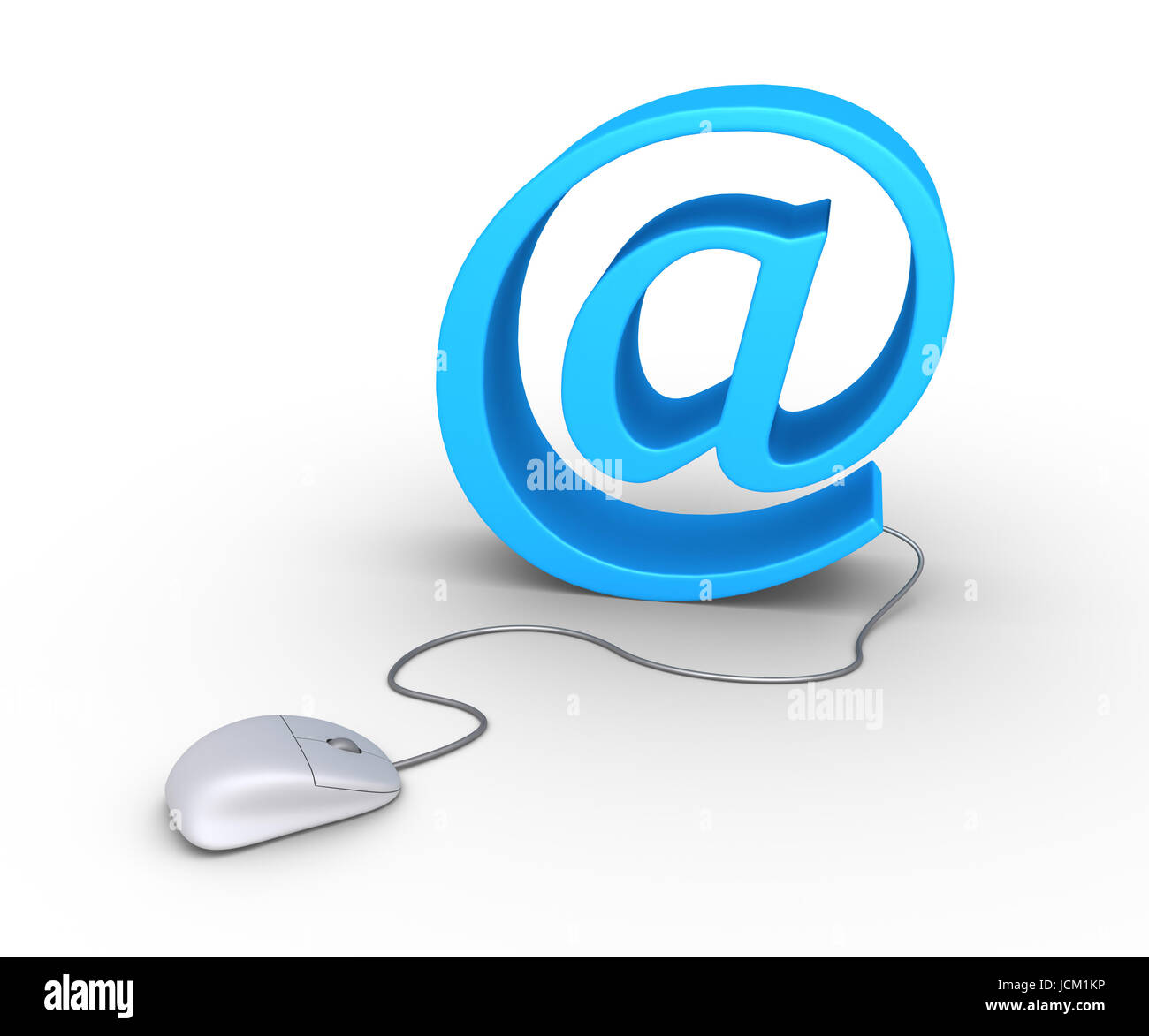 3d computer mouse connected to an e-mail symbol Stock Photo - Alamy