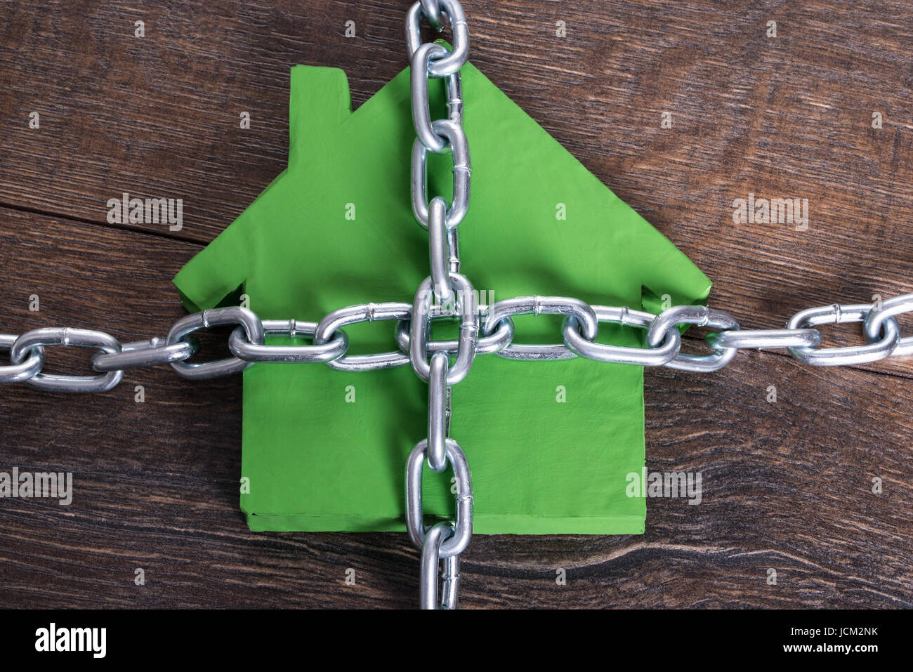 Photo of chained home in privacy concept Stock Photo - Alamy