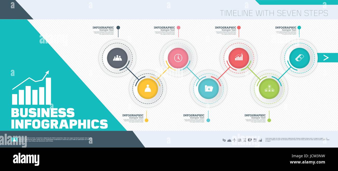 Infographics timeline seven options hi-res stock photography and images ...