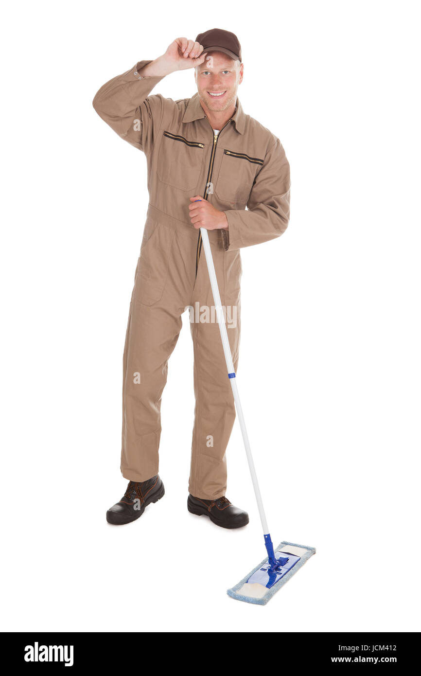 Janitor mopping Cut Out Stock Images & Pictures - Alamy