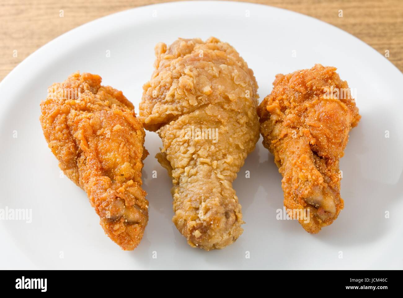 Cuisine and Food, Plate of Small and Large Crispy Fried Chicken Wings ...