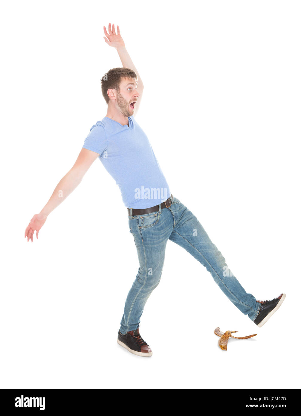 Person slipping accident Cut Out Stock Images & Pictures - Alamy