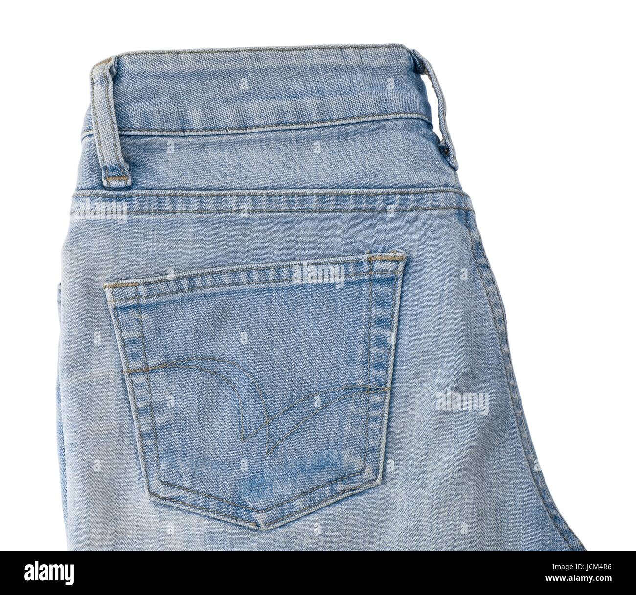 Fabric Texture, Close Up of Blue Denim Jean Isolated on White ...