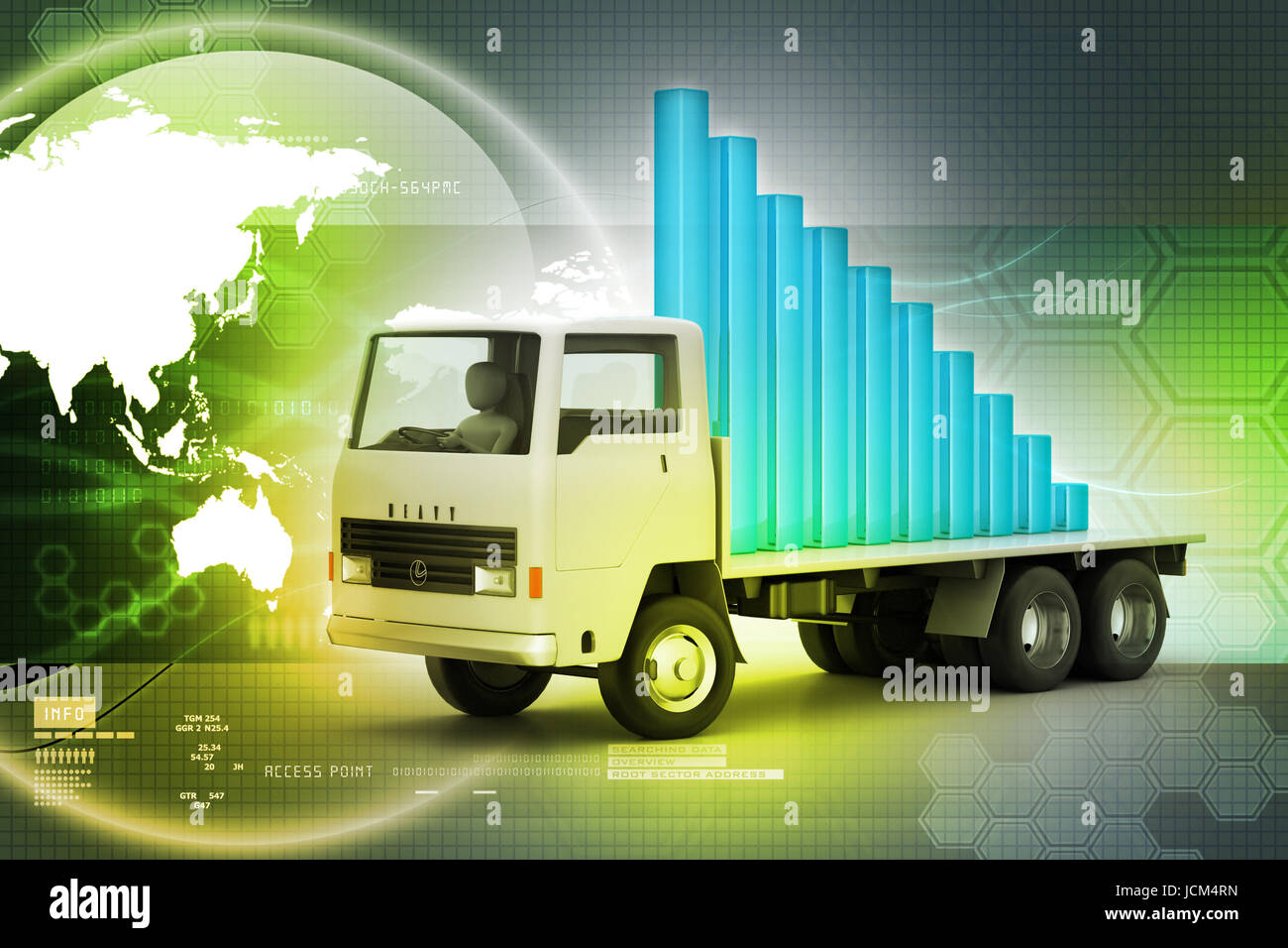 Transportation of business graph in truck Stock Photo - Alamy