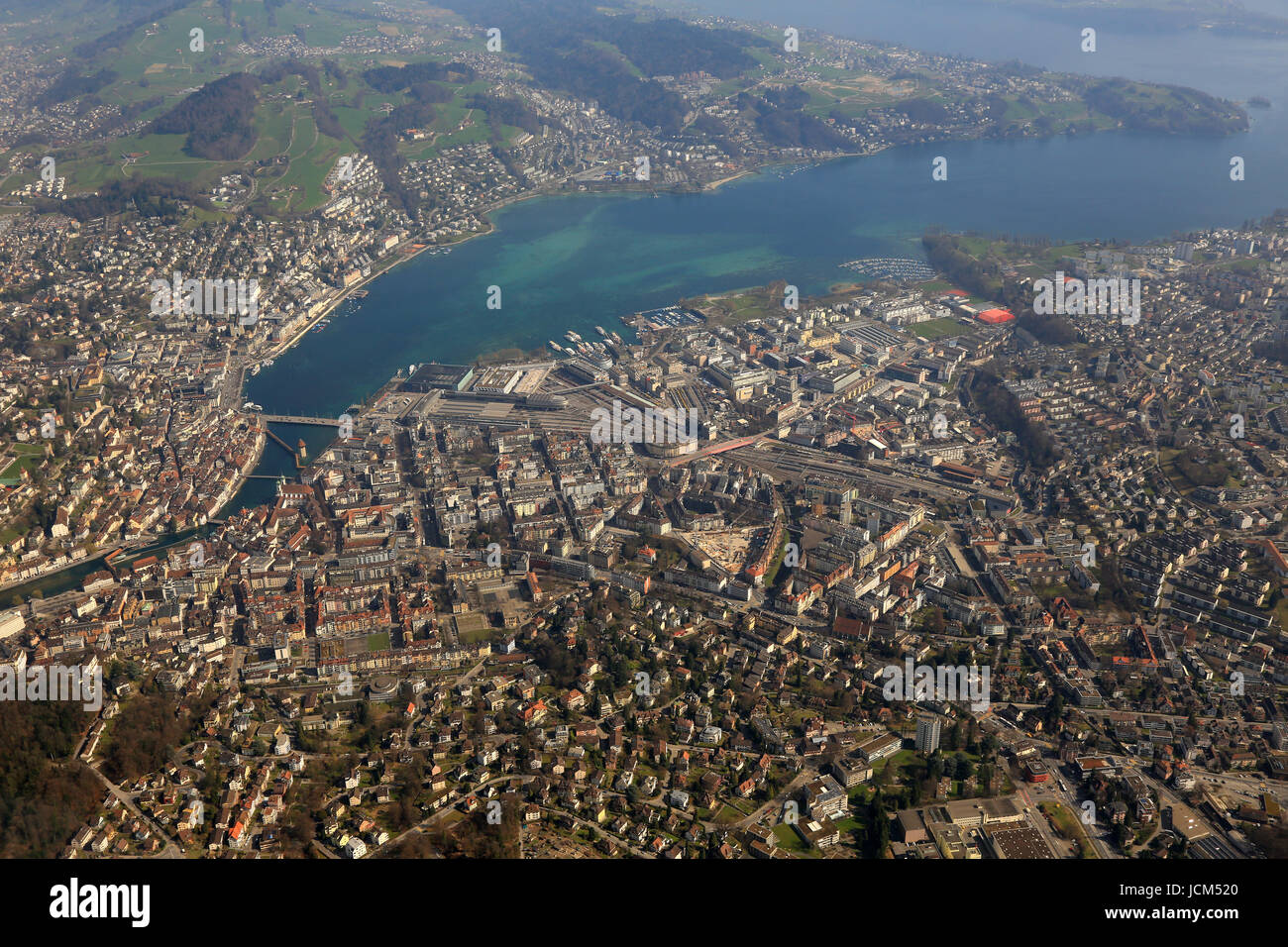 Lucerne Luzern Switzerland town City aerial view photography photo ...