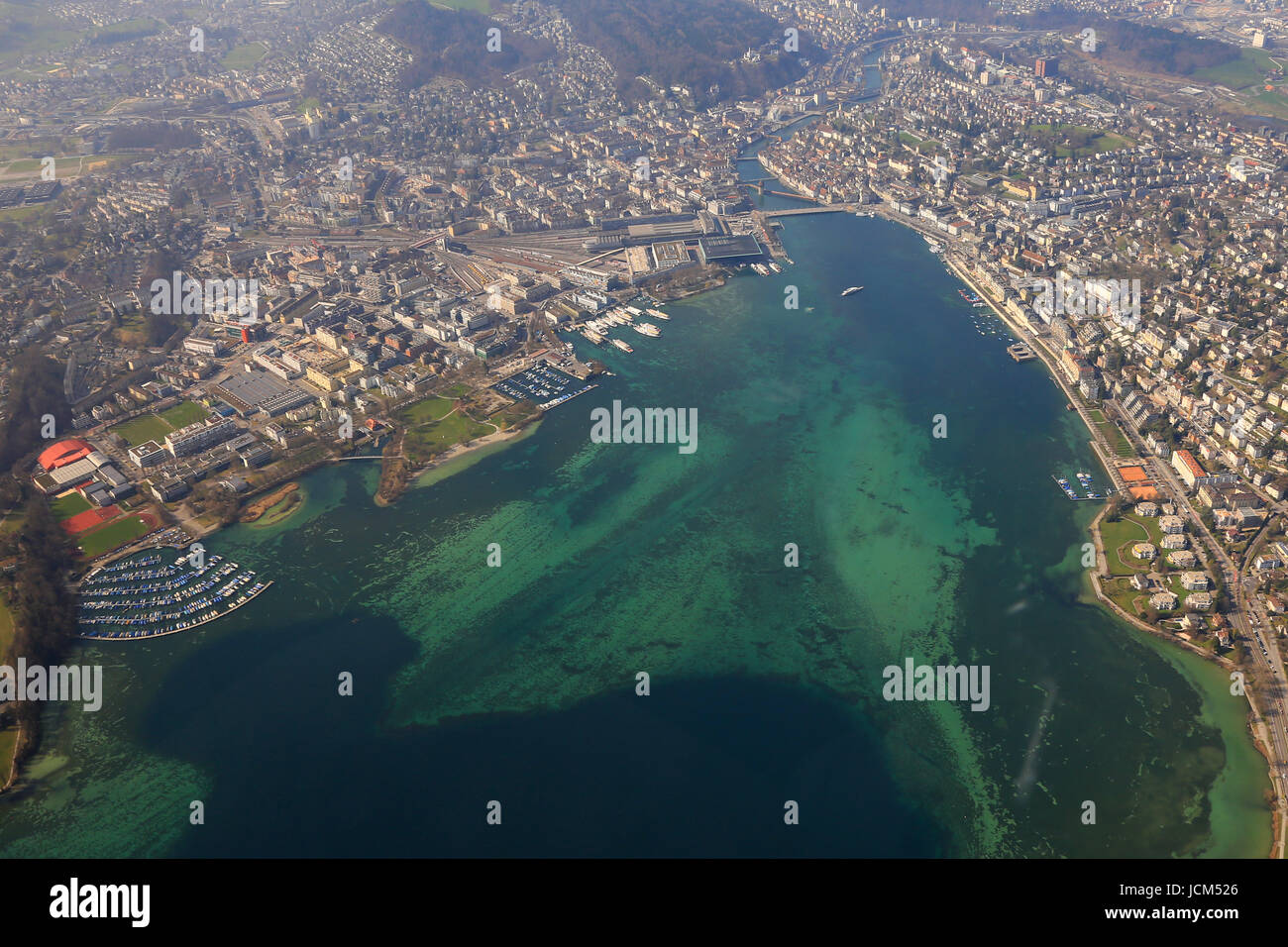 Lake Lucerne Luzern Switzerland town City aerial view photography photo ...