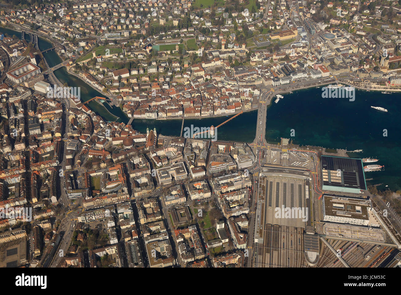 Lucerne Luzern Switzerland town City aerial view photography photo ...
