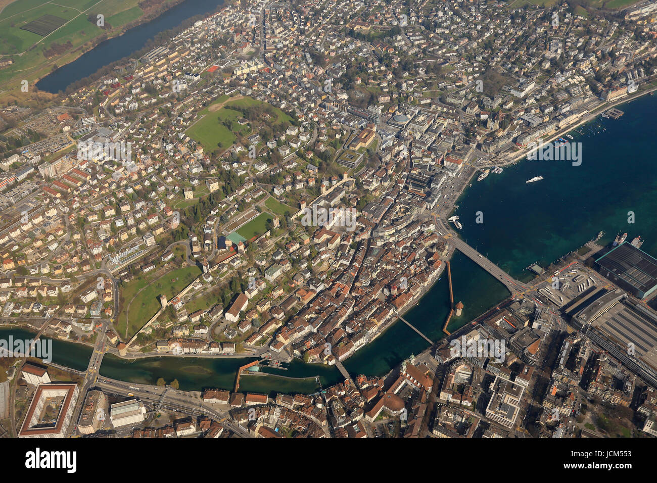 Lucerne Luzern Switzerland town City aerial view photography photo ...