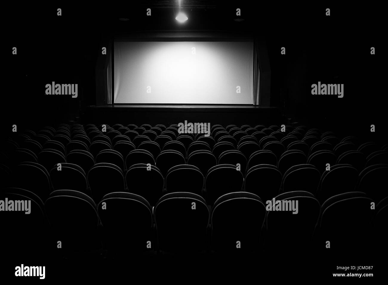 Cinema screen open red curtain Black and White Stock Photos & Images ...