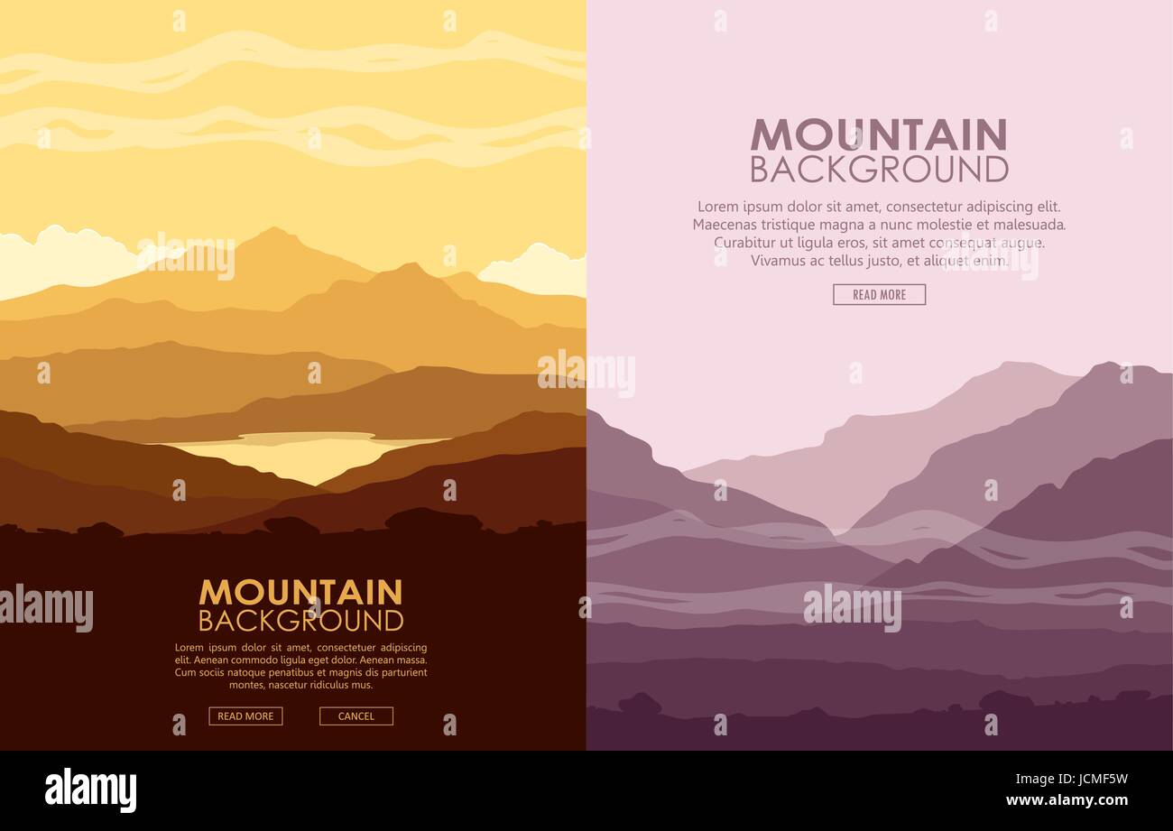 Mountain sunset vertical Stock Vector Images - Alamy