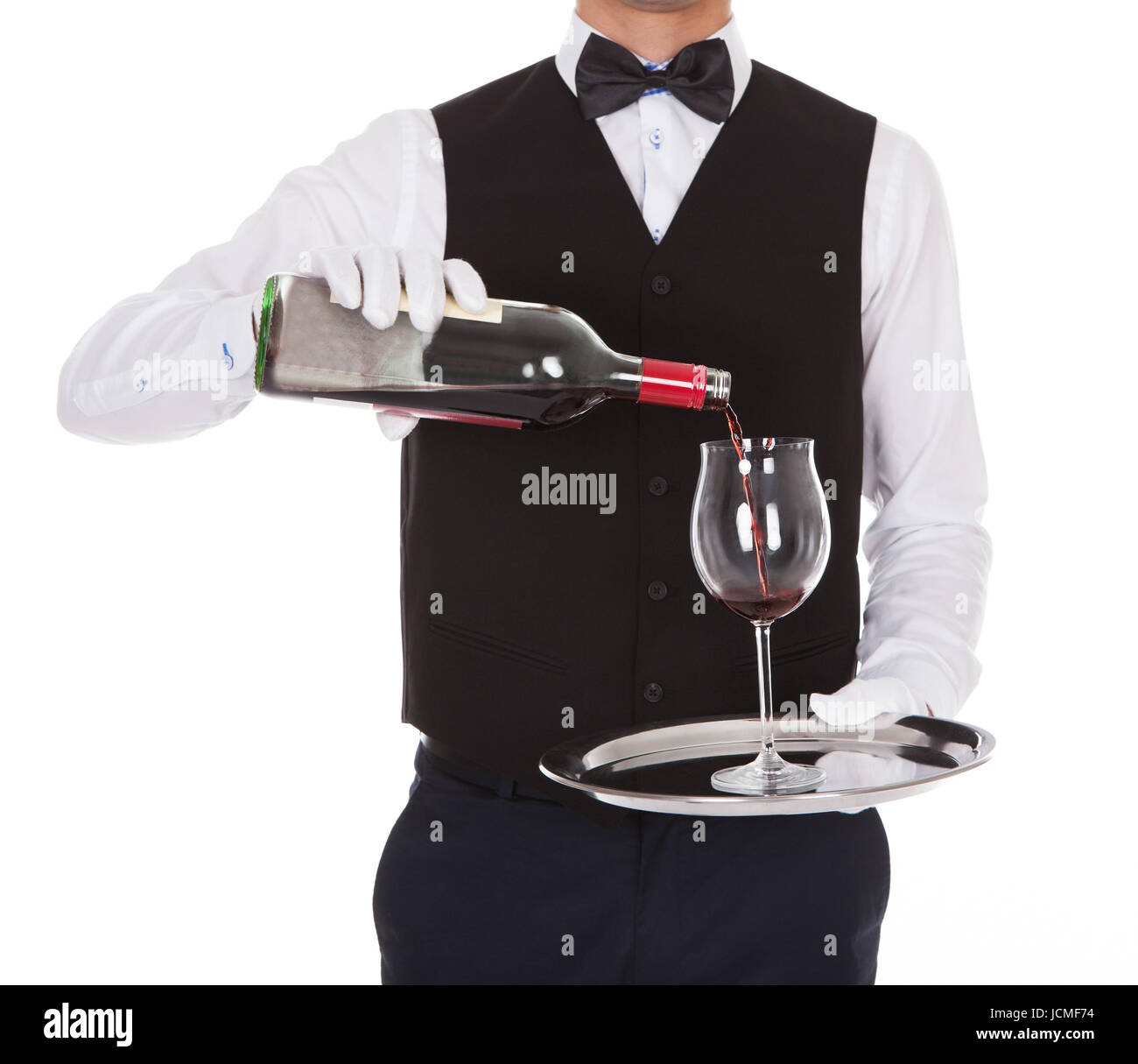 Male waiter butler serving pouring hi-res stock photography and images ...