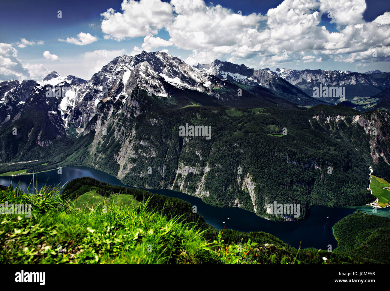King`s Lake, Königssee, Watzmann Eastern Wall, Berchtesgadener Land ...