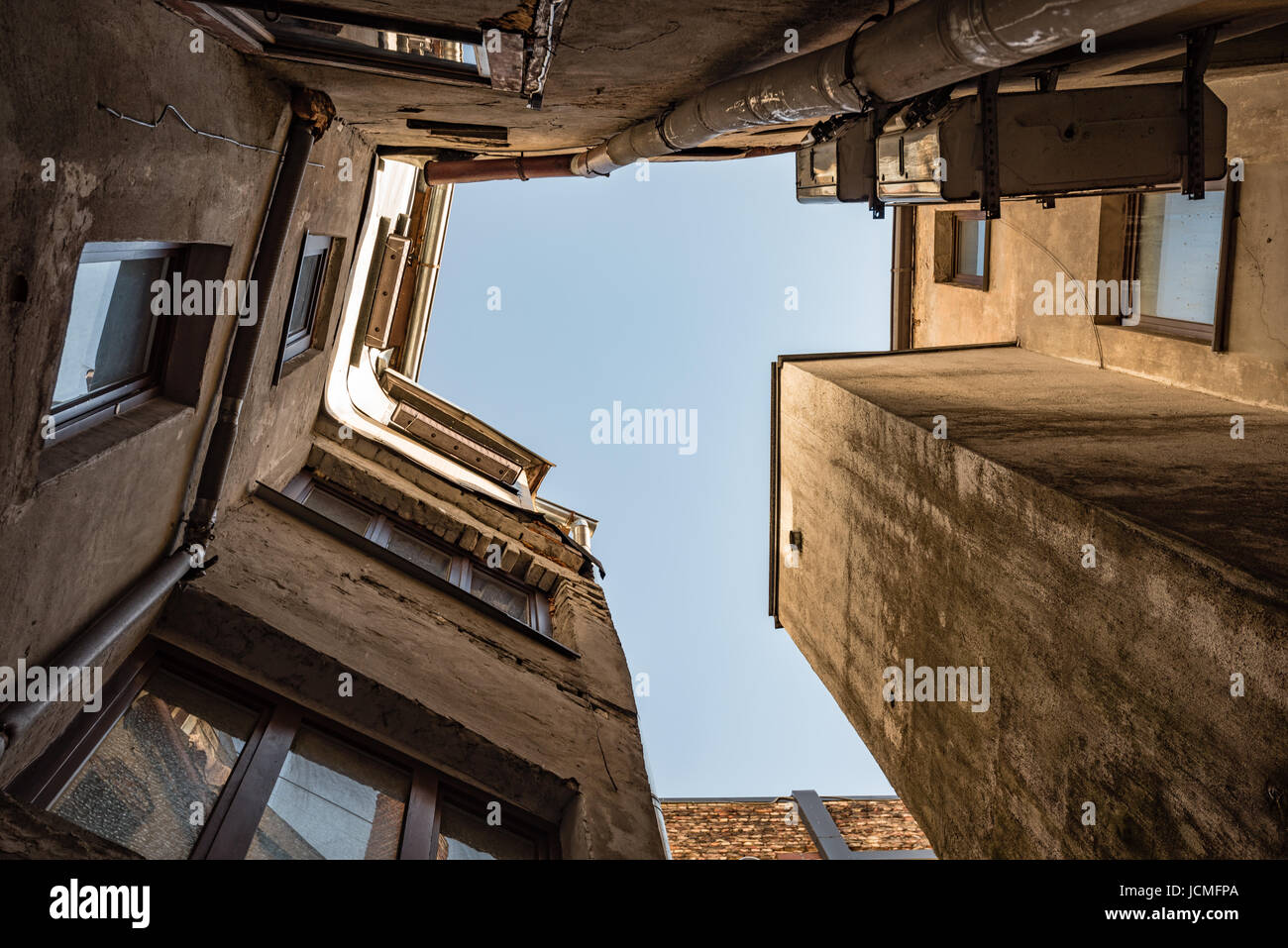 architectural street building front details in riga, latvia Stock Photo ...