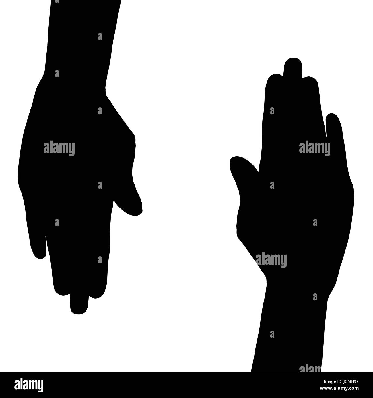 Hand silhouettes monochrome. Illustration for your design on a white ...