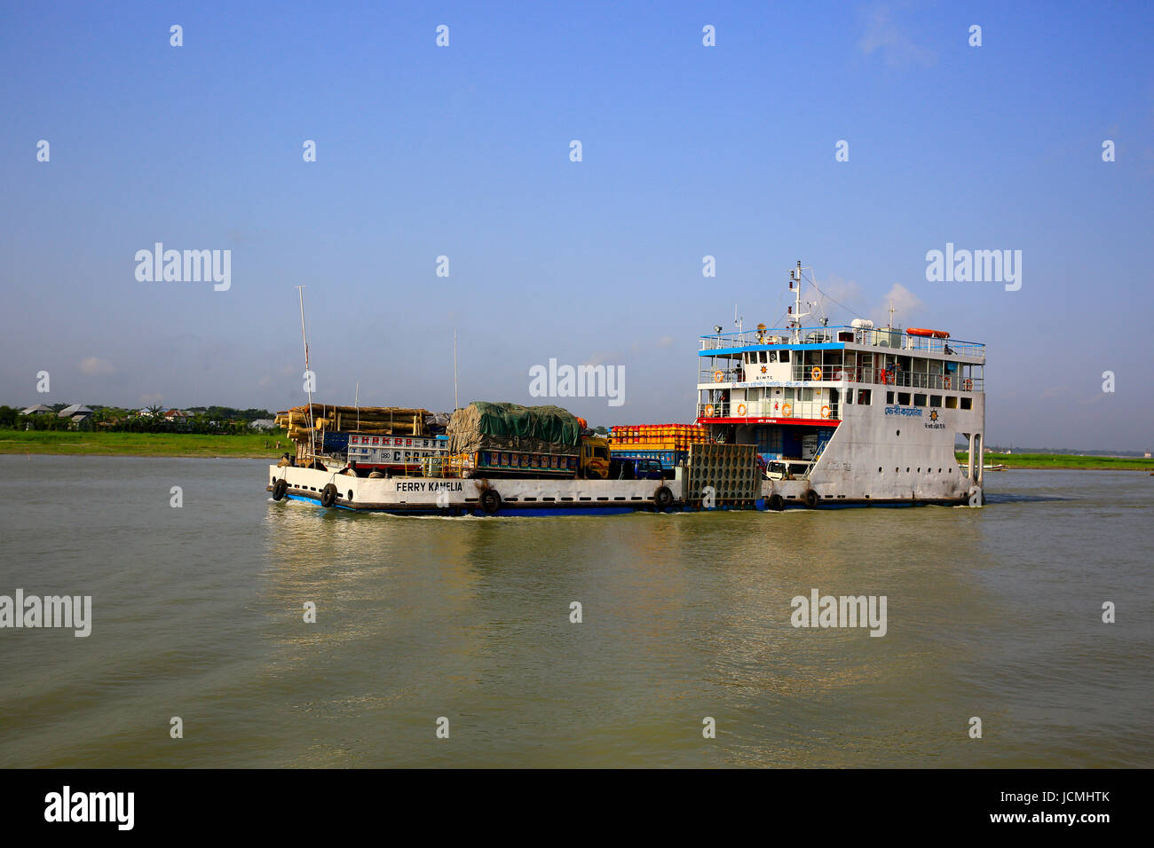 Ferry ship on the Padma River, Munshiganj, Bangladesh Stock Photo - Alamy