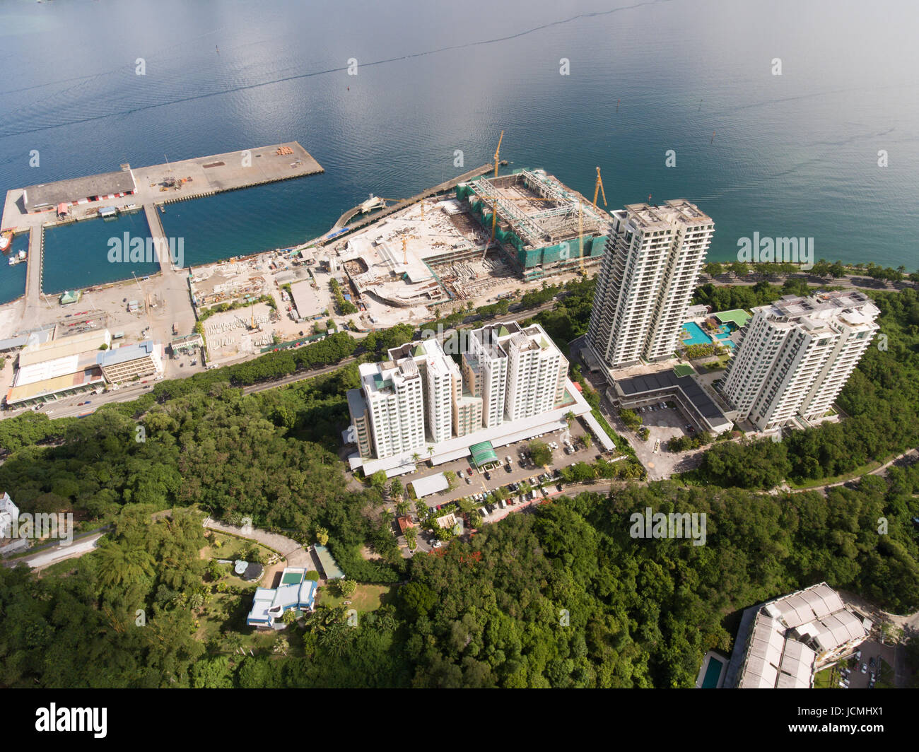 An aerial view Kota Kinabalu City,Sabah,Malaysia. The most of beautiful ...