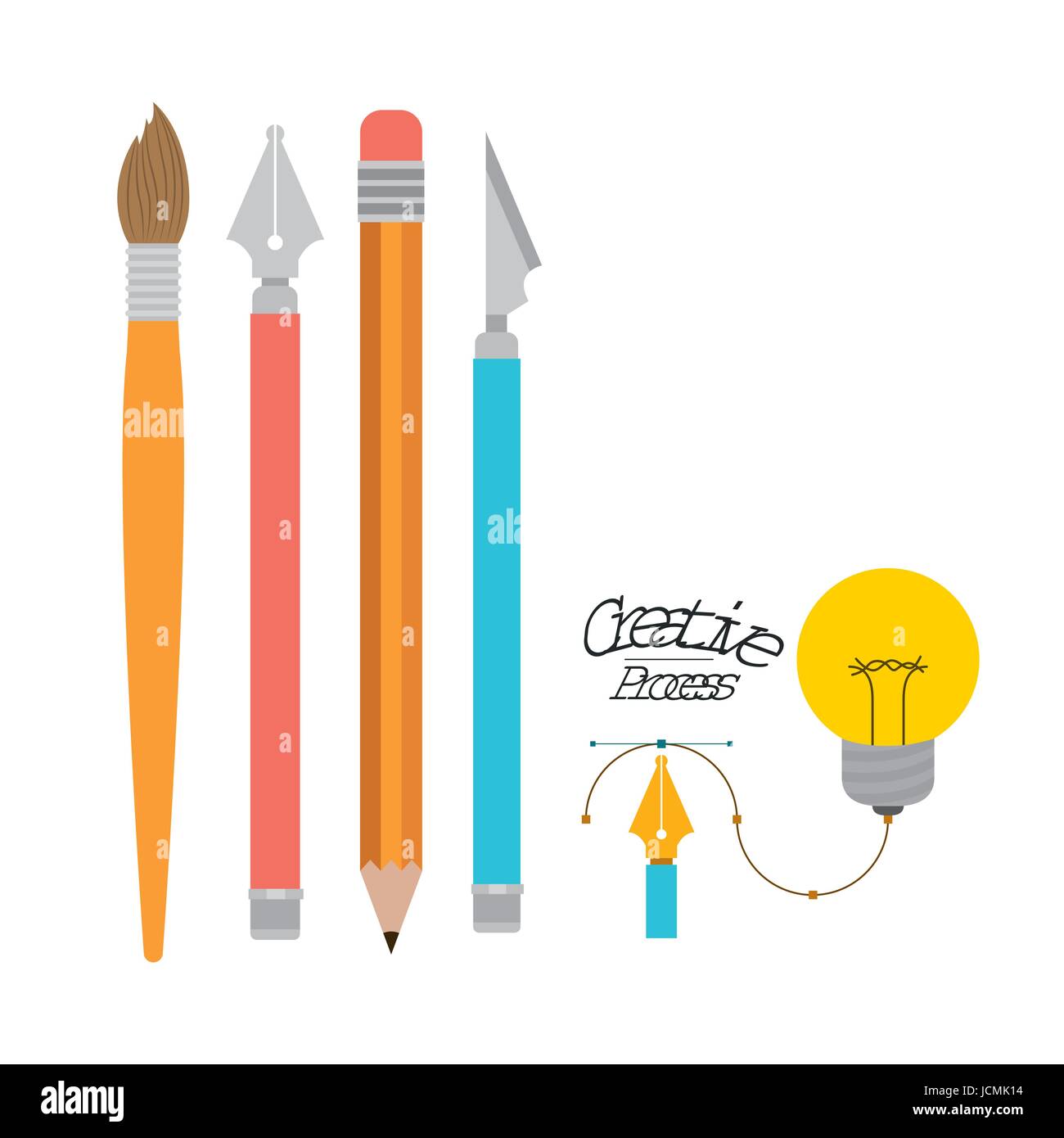 colorful background with tool elements to design creative process Stock ...