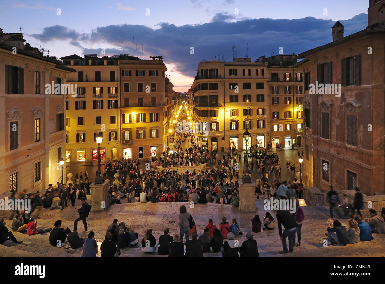 Evening pictures of Piazza di Spagna stairs and square ,Rome,Italy ...