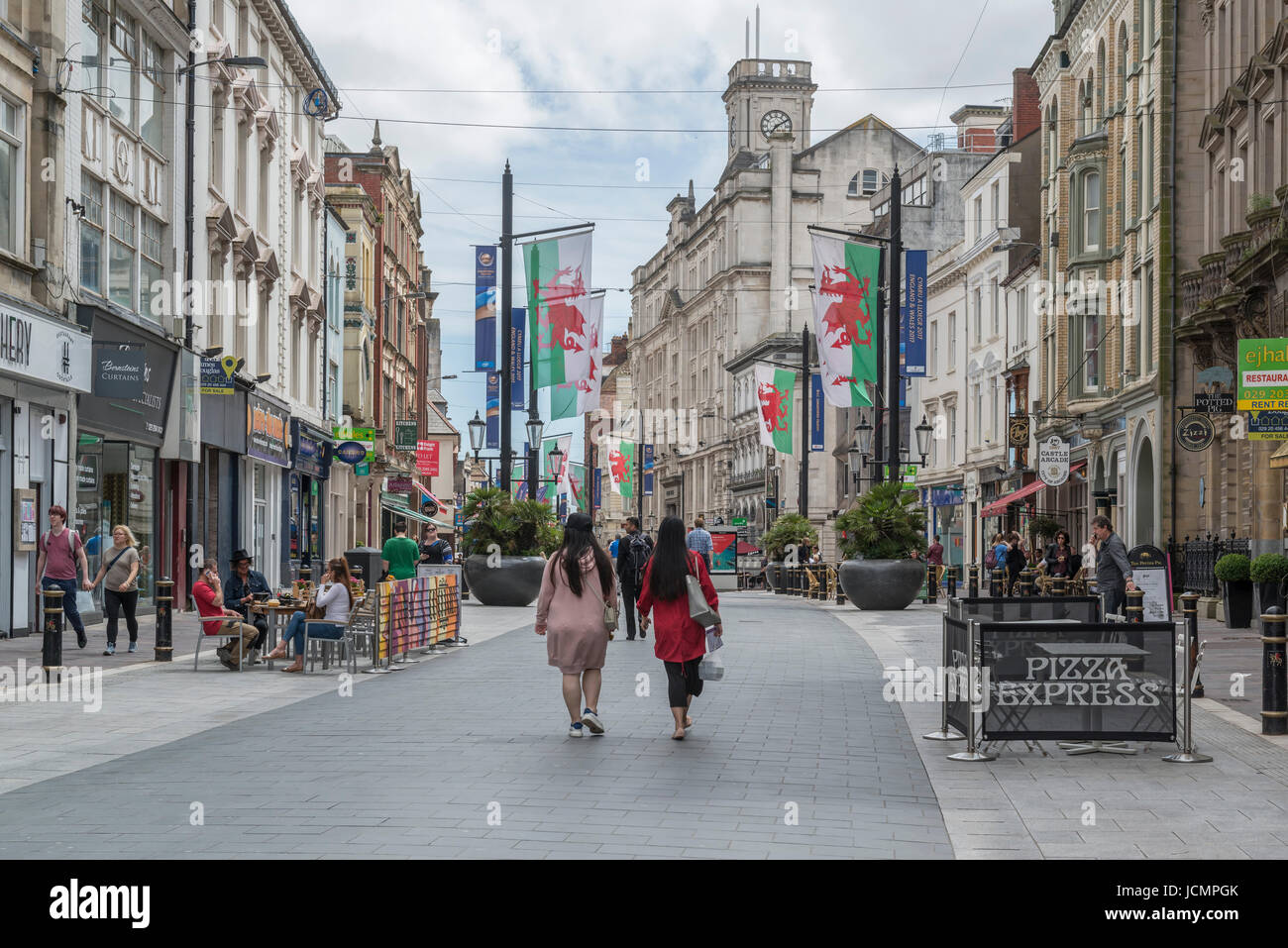 St Marys Street Cardiff Wales Stock Photo - Alamy