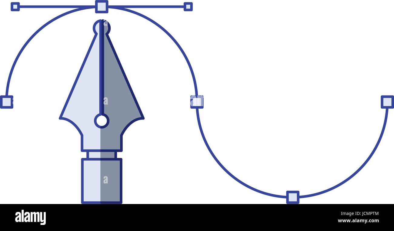 white background with blue shading silhouette of fountain pen graphic ...