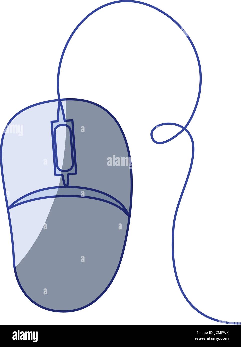 white background with blue shading silhouette of computer mouse Stock ...