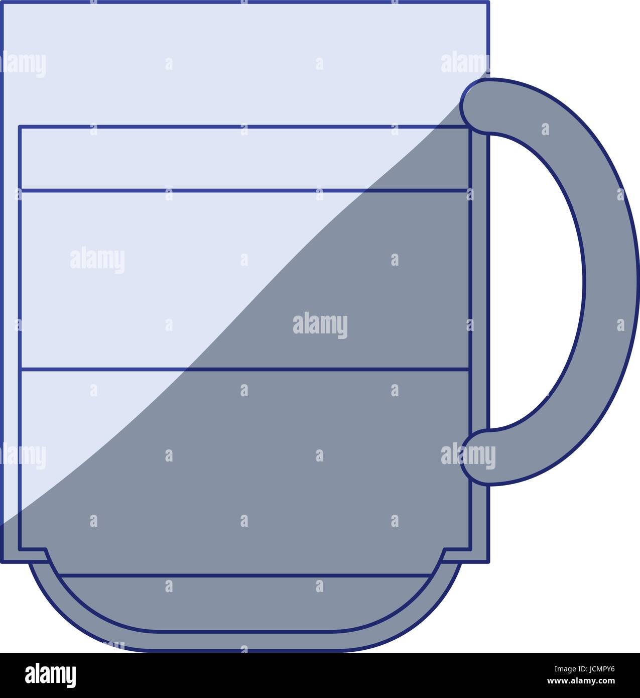 white background with blue shading silhouette of cup in closeup Stock ...