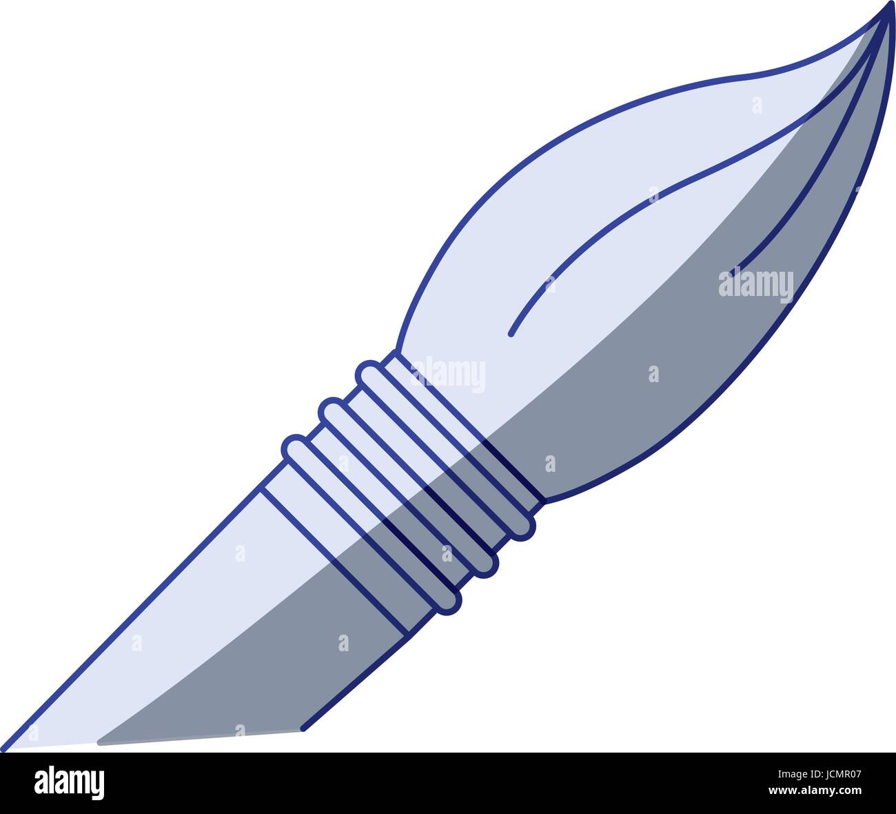 white background with blue shading silhouette of paint brush tip Stock ...