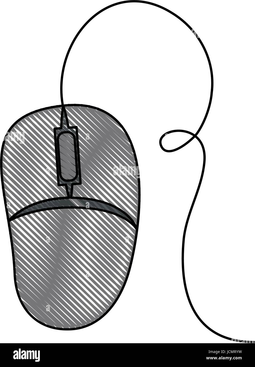 white background with colored crayon silhouette of computer mouse Stock ...