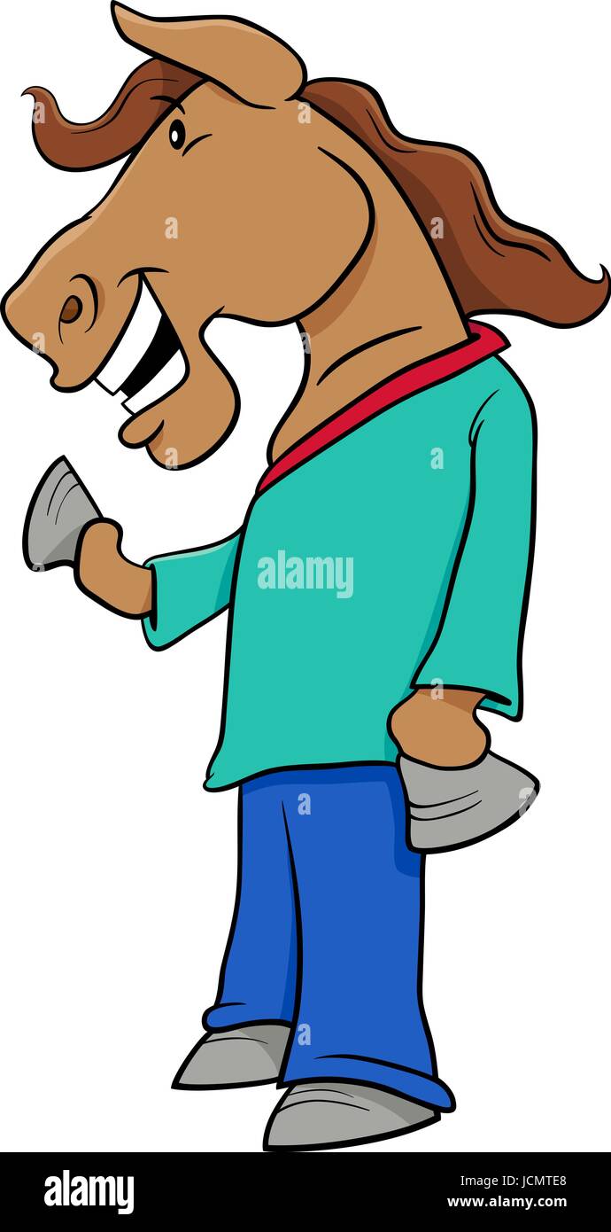 Cartoon Illustration of Anthropomorphic Horse Fantasy Character Stock ...