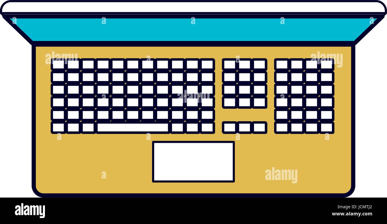 white background with color sections silhouette of laptop computer in ...