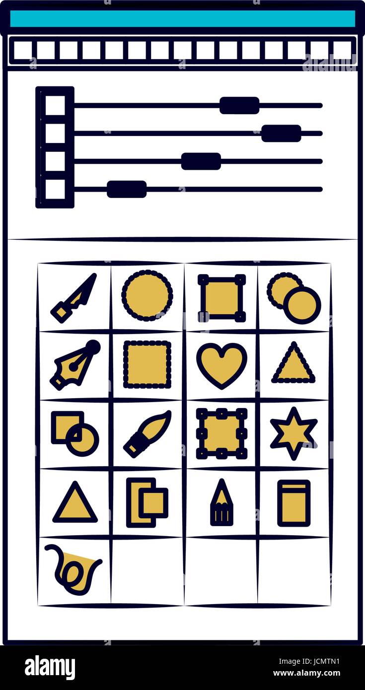 white background with color sections silhouette of color palette and ...