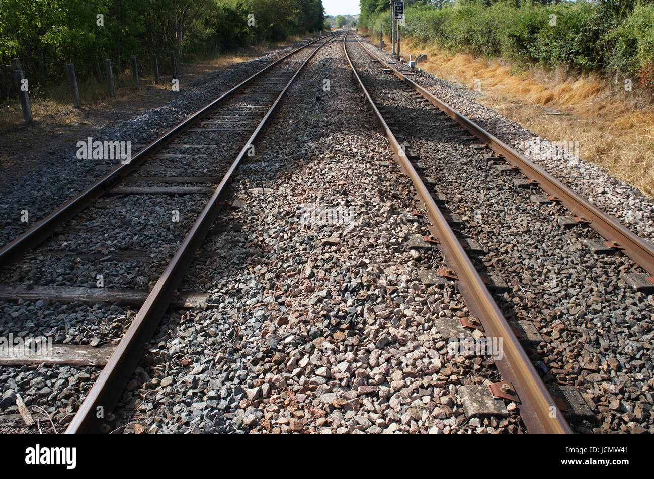 Twin railway tracks Stock Photo - Alamy