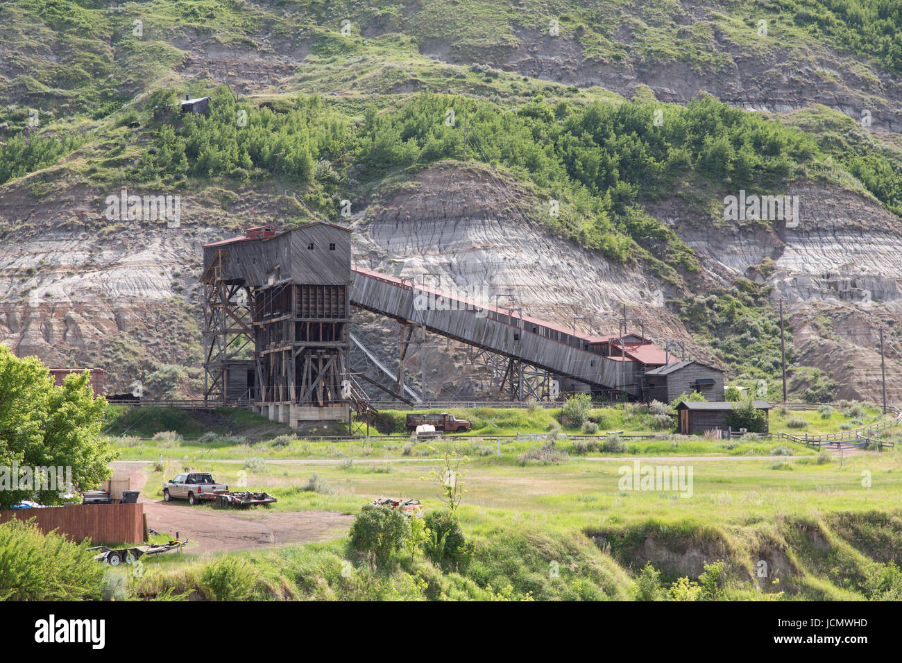Entrance to the Atlas Coal Mine, a National Historic Site, in the ...