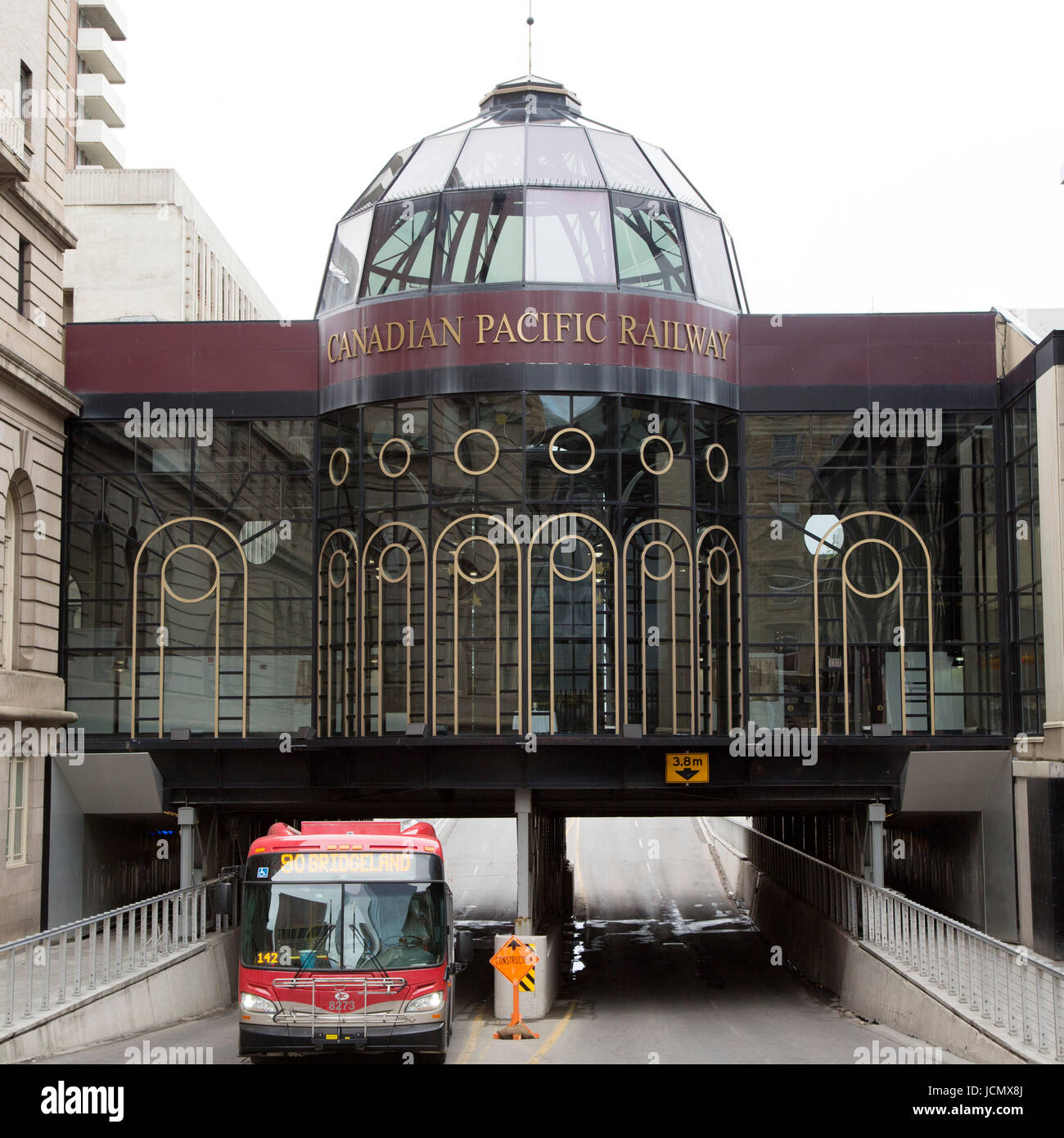 Teh Canadian Pacific Railway building in downtown Calgary, Canada. The ...